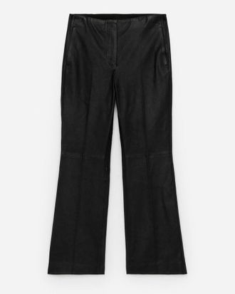 Arket Verk&uuml;rzte Ausgestellte Lederhose -Schwarz