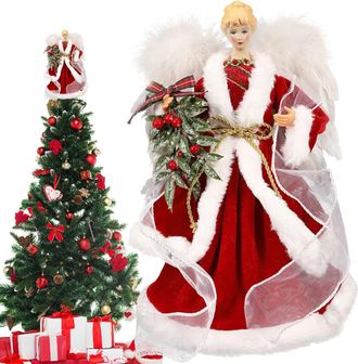 Generic Christmas Tree Topper - -Topper Figur Ornament | Elegant Delicate Christmas Decorations with White Wings for Indoor Holiday