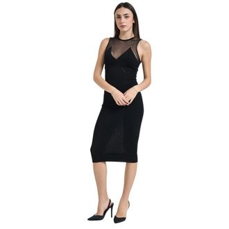 Elisabetta Franchi Femme, Robes, Noir, Taille: 42 FR Fitted Midi Dress