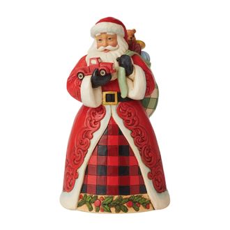 Enesco Country Living by Jim Shore Dekofigur, Santa mit LKW- und Spielzeugtasche, 24 cm, mehrfarbig