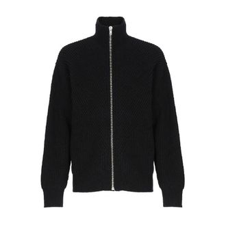 Jil Sander Homme, Pulls, Noir, Taille: XL Cardigan Tricot Noir Aw24