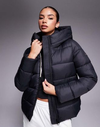 Barbour Olivio - Oversize-Pufferjacke in Schwarz