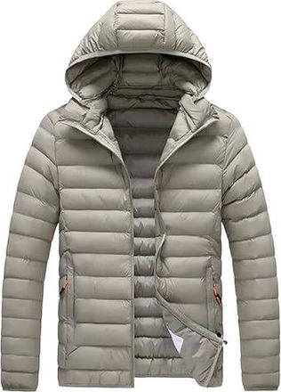 Generic Doudoune homme l&eacute;g&egrave;re, chaude et isol&eacute;e, coupe vent, avec capuche, kaki, taille XL. Doudoune dhiver chaude et isol&eacute;e, sans duvet, coupe vent, avec cap