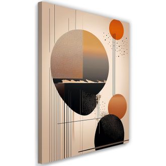 Feeby Wandbilder - Bilder Schlafzimmer - Abstraktion Geometrische Formen - 40x60 1tlg - Wohnzimmer Bild Gro&szlig; - Wohnungs - Foto Geschenk - Leinwand Wall Art 