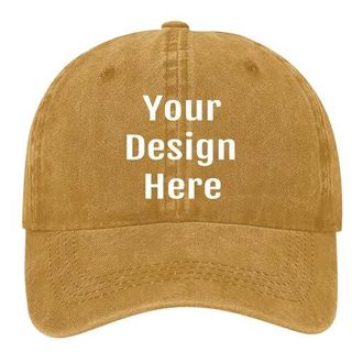 Generic Casquette de baseball personnalis&eacute;e, chapeau personnalis&eacute; avec logo brod&eacute; et photo imprim&eacute;e, image, chapeau de papa vintage en coton d&eacute;lav&eacute; r&eacute;glable, 