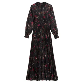 Ted Baker Schwarzes Kleid Mit Ted Baker Ceiba Print-maxihemd