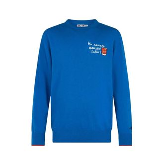 MC2 Saint Barth Blauer Ski-Heron bestickter Herrenpullover - - Knitwear - Herren - Blau - XL
