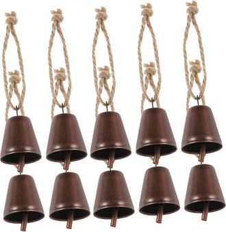 TOPBATHY 10 Stück Teiliges Rustikale Metall Glöckchen mit Aufhängung Vielseitige Windspiel deko für Garten Terrasse Hochzeit und Weihnachtsdeko Inklusive Aufhä