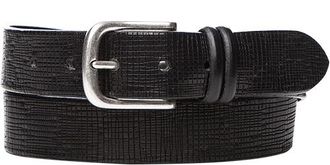 Post & Co Herren Gürtel schwarz Leder geprägt