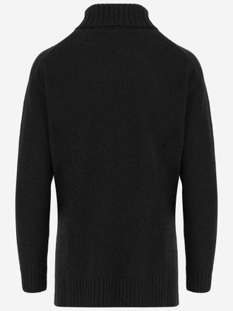 Bruno Manetti Womens Turtleneck Sweater Wool And Cashmere Black Virgin