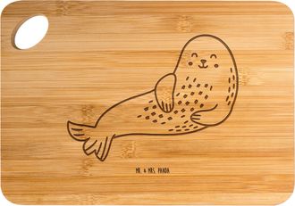 Mr. & Mrs. Panda Brett Robbe Lachen - Geschenk, Lustige Spr&uuml;che, Holzbrett, holzschneidebrett, Fr&uuml;hst&uuml;cksbrettchen, Strand, Seehund, Schneidebrett, Hackbrett, Robben, 
