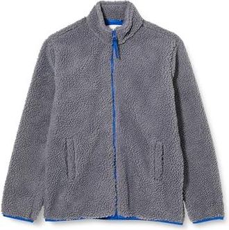 Amazon Essentials Veste Sherpa Doublée De Polaire Avec Fermeture Éclair Intégrale Garçon, Gris Foncé, 11-12 ans