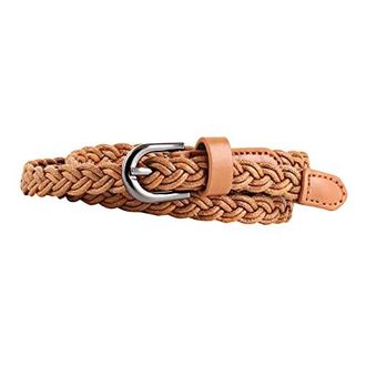 Generic Ceinture en cuir pour homme classique vintage en corde cir&eacute;e tress&eacute;e avec boucle ardillon pour femme, pantalon habill&eacute; &agrave; la main, ceinture &agrave; nouer pou