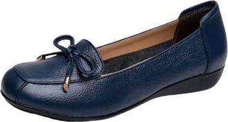 Generic Ballerines en Cuir véritable à Semelle Souple pour Femmes, Chaussures décontractées Confortables et antidérapantes pour Les mères,Royal Blue,42 EU