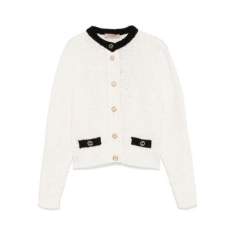 Twinset Strickjacke mit Goldenen Kn&ouml;pfen - - Knitwear - Damen - Wei&szlig; - M
