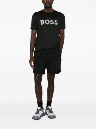 HUGO BOSS Logo-Print Cotton T-Shirt - Black