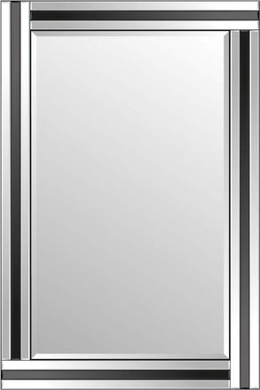 MirrorOutlet Gro&szlig;er venezianischer moderner Wandspiegel, Rahmenlos, rechteckig, 90 x 60 cm, Glas, Silber, 120 x 80cm