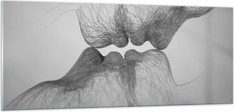 Arttor Panorama Bilder auf Glas 100x40cm Glasbild Kuss Liebe Paar Gro&szlig; Wanddeko Bild im Glas Schlafzimmer K&uuml;che Wandbilder Dekoration Wohnzimmer Modern Wall 