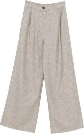 Barba Femme, Pantalons, Beige, Taille: 42 FR Pantalon en laine vierge