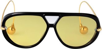 Bottega Veneta Femme, Accessoires, Jaune, Taille: 63 MM Lunettes de soleil &eacute;l&eacute;gantes Bv1273S