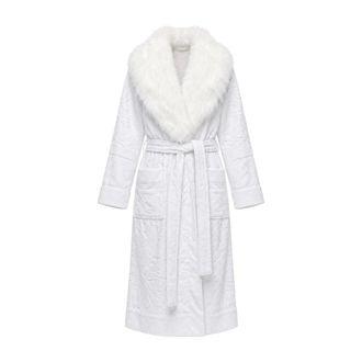 Dolce & Gabbana Manteau en coton - Femme - V&ecirc;tements de nuit et de d&eacute;tente - Blanc - Taille: 38 FR