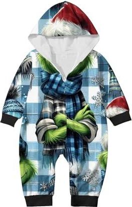 Generic Le Grinch Pyjama Noel Famille De Grinch Costume Garcon Ensembles The Noël Ensemble Pull Adulte Couple Chaud Et Doux Homme Coton Deguisement Bebe Assor