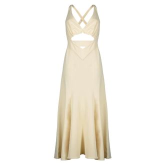 Paco Rabanne Midi-Kleid aus Viskose-Jersey - - Dresses - Damen - Beige - L