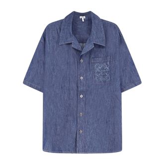 Loewe Chemise en jean Anagram - Homme - Chemises - Bleu - Taille: XL