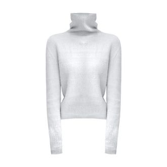 Generic Pull &agrave; col montant pour femme - Haut en laine avec d&eacute;coupe - Pour int&eacute;rieur et ext&eacute;rieur - Cadeau de No&euml;l, blanc, S