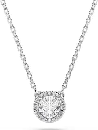 Swarovski Una Angelic Anhänger Rundschliff, Pavé, Weiß, Rhodiniert