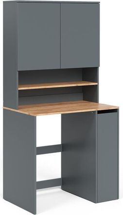 Vicco Armoire pour machine &agrave; laver 93.6x88.2cm - Anthracite/ch&ecirc;ne dor&eacute; - 2 &eacute;tag&egrave;res - Panneau de particules 16mm facile &agrave; entretenir
