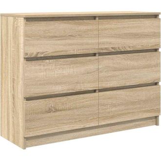 vidaXL Vidaxl - Buffet ch&ecirc;ne sonoma 100x35x76 cm - Bois ding&eacute;nierie - Rangement &eacute;l&eacute;gant pour salon, chambre ou bureau - Facile &agrave; nettoyer