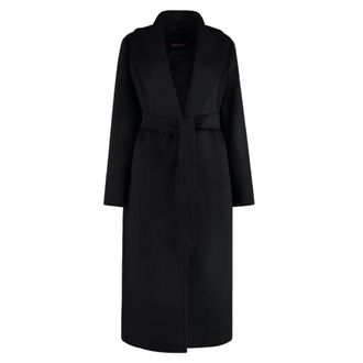 Max Mara Langer Morgenmantel-Mantel - - Coats - Damen - Schwarzk - S