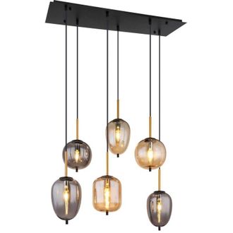 Globo Lighting suspension - BLACKY - noir - verre - grande lampe de