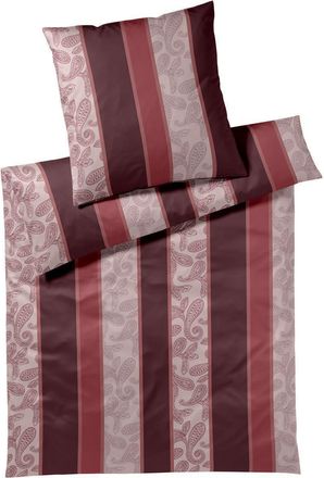 Joop Mako-Satin-Bettw&auml;sche-Garnitur Paisley Stripes Farbe Rouge Gr&ouml;&szlig;e 135x200+40x80