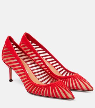 Aquazzura Escarpins Passions 65 en daim et résille