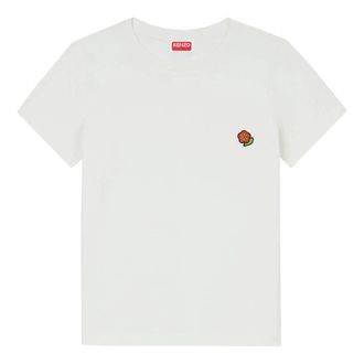 Kenzo Besticktes Baumwoll-T-Shirt - - Tops - Damen - Wei&szlig; - S