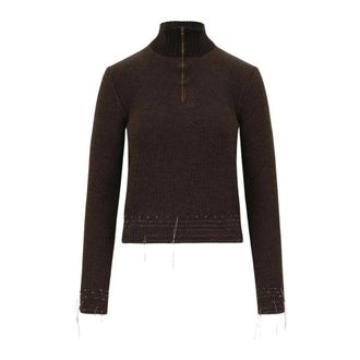 Maison Margiela Rundhals-Sweatshirt - - Knitwear - Damen - Braun - S