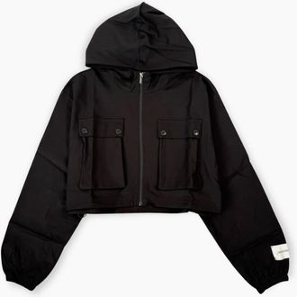 Hinnominate Hinnominate, Femme, Vestes, Noir, Taille: 44 FR Cropped Hooded Jacket