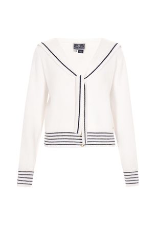 Dreimaster Dreimaster Strickjacke Frauen Cremewei&szlig;, Marineblau
