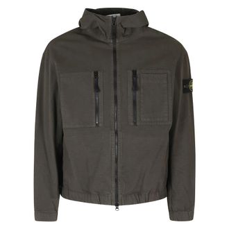 Stone Island Allwetter-Canvas-Overshirt aus Baumwolle - - Jackets - Herren - Grau - L