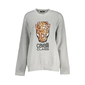 Cavalli Femme, Sweatshirts et sweats à capuche, Gris, Taille: 40 FR SweaT-shirt en Polaire Gris avec Col Rond