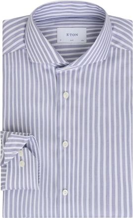 Eton Gestreiftes Twill-Hemd mit Haifischkragen, Slim in