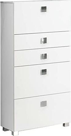 Schildmeyer Midischrank 5 Schubkästen 700258, Holz, 65 x 34,5 x 133,5 cm (B/T/H), Weiß