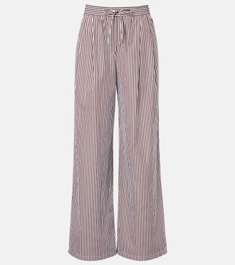 Dolce & Gabbana Pantalon ample en coton et soie &agrave; rayures