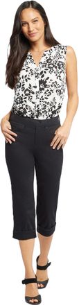 NYDJ Damen Marilyn Straight Crop Cuff Cropped Slimming Jeans, Schwarz, 34