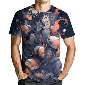 Generico T-shirt pour homme avec impression 3D dart japonais Geisha Style Hip Hop Tops d&eacute;t&eacute; &agrave; manches courtes Coupe r&eacute;guli&egrave;re T-shirts basiques, orange, XXXL