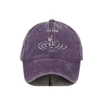 Generic Im Fine Ball Cap Its Fine Im Fine Everythings Fine Hat Funny Graphic Women Men Unisex Hat Medium, violet, M
