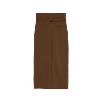 Ami G&uuml;rtel Midi Rock - - Skirts - Damen - Braun - XS