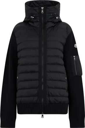 Moncler Homme, Vestes, Noir, Taille: S Cardigan &agrave; capuche matelass&eacute;